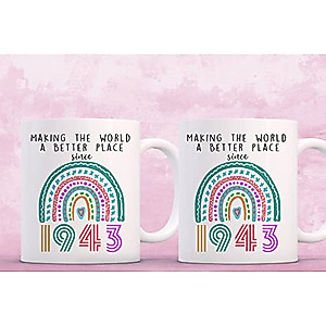 SIUNY 80th Birthday Gifts for Women and Men, 80th Bday Gift Idea for Mom Dad Husband Wife, Birthday Gifts For 80 Year Old Woman, Gifts For 80 Year Old Woman Man, Novelty 80 Year Old 11 oz Coffee Mug