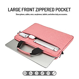 MicaYoung 15.6-16 Inch Laptop Sleeve Shoulder Bag Waterproof Notebook Chromebook Computer Carrying Case Compatible with 15.6 inch Acer Asus Dell HP Thinkpad, Pink
