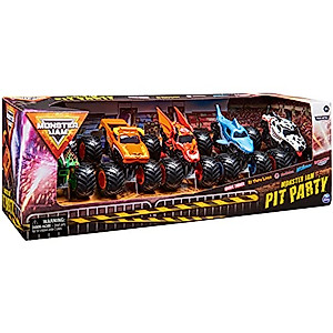 Monster Jam, Official Pit Party 5-Pack of 1:64 Scale Monster Trucks, Kids Toys for Boys and Girls Ages 3 and Up