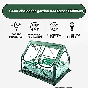 Portable Greenhouse for Garden Bed ,Easy Set-Up Gardening Flower House & Plant Sunshine Room with PVC Cover for Protecting Plant from Cold Frost & Birds & Insects