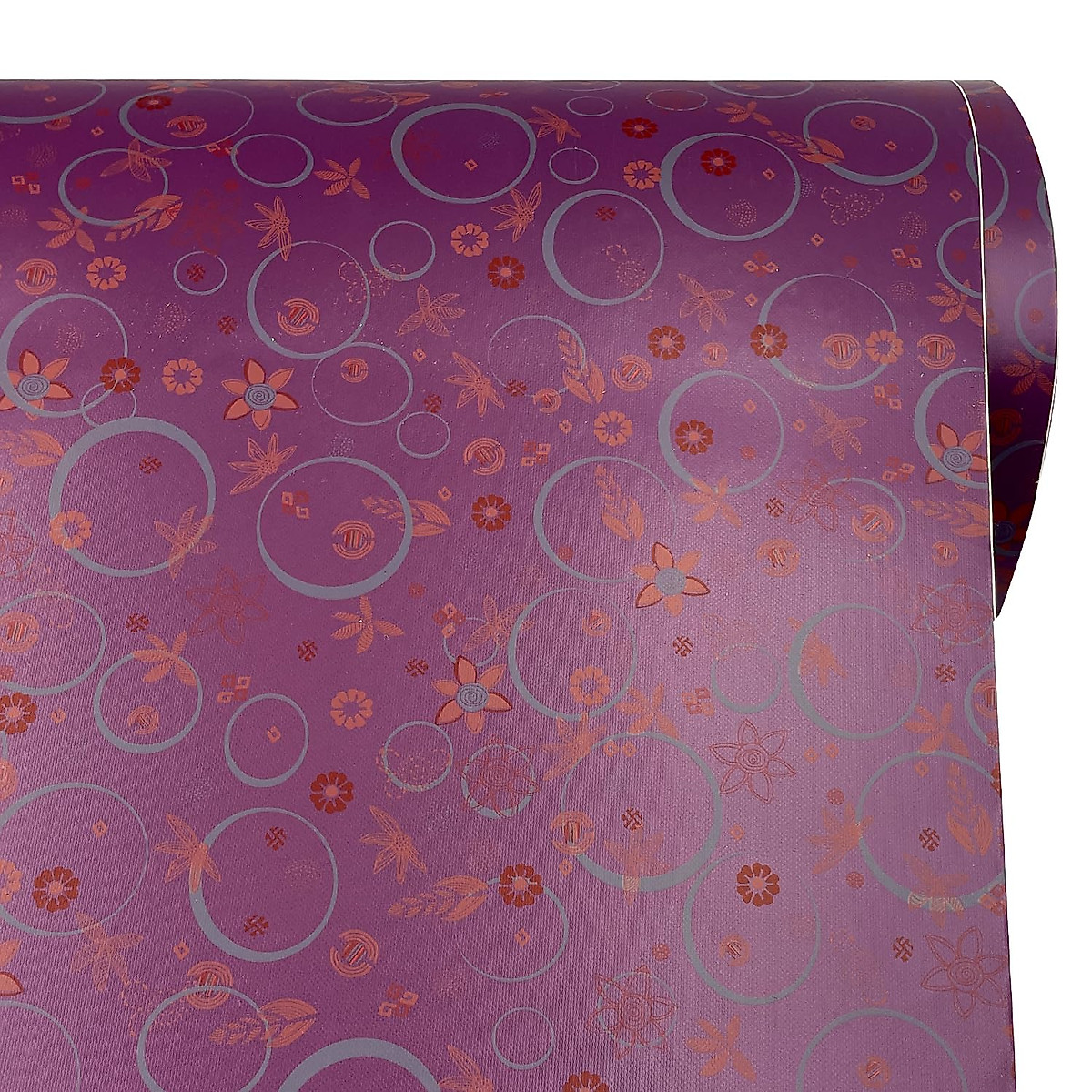 Yifely Peel & Stick Drawer Liner Removable Shelf Paper for Covering Apartment Old Cabinets Shelves, Purple Ring, 17.7 Inch by 9.8 Feet