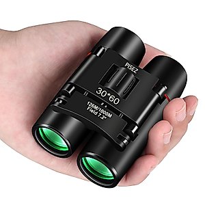 PISEZ 30X60 Compact Binoculars for Adults and Kids，Lightweight Foldable Easy Focus Small Binoculars for Bird Watching Hunting Concert Traveling Theater Opera Sightseeing