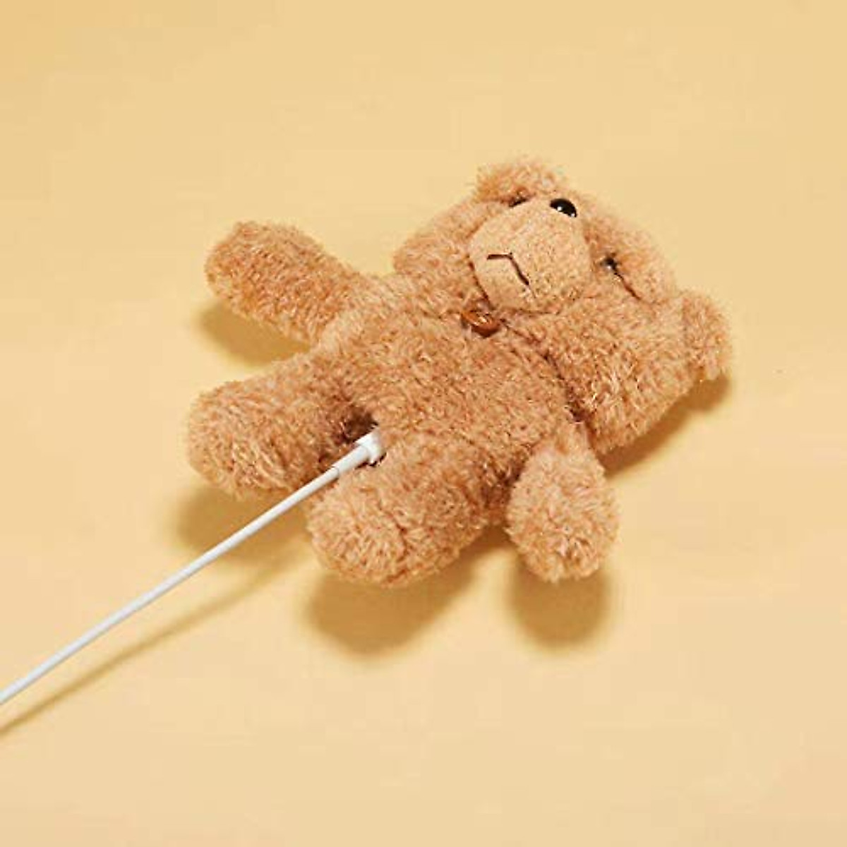 Cute Plush Unique Creative Fur Fluffy Brown Teddy Bear Case Animal Stuffed Doll Compatible with Airpods pro Cartoon Headphones Cover with Keychain Clip for Girls Boys Best Gift