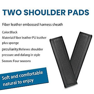 Osilly Car Seat Belt Pads, 2 Pack Fiber Leather Seatbelt Shoulder Strap Covers, More Comfort Driving & Protect Your Neck, Universal Safety Strap Cover for Auto SUV Truck Airplane Backpack (Black)