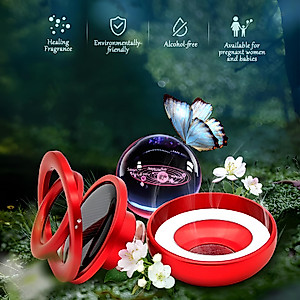 Bontand Interstellar Crystal Ball Car Air Freshener Solar Energy Double Ring Rotating Fragrance Gift Car Perfume Decoration (Silver)