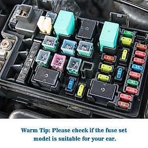 Coitak 30 PCS Car Fuses Assortment Kit, Automotive Combination Low and Tall Box Shaped Fuse Kit, Replacement Fuses for Car/RV/Truck/Motorcycle/Boat