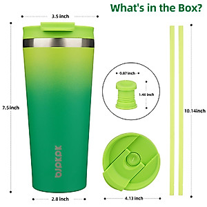 BJPKPK 22oz Tumbler With lid And Straw Stainless Steel Travel Coffee Mug Insulated Tumblers Cups,Bamboo Grove