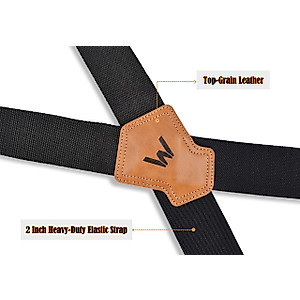 WELKINLAND 2Inch Men's Heavy Duty Suspenders w/Hooks For jeans