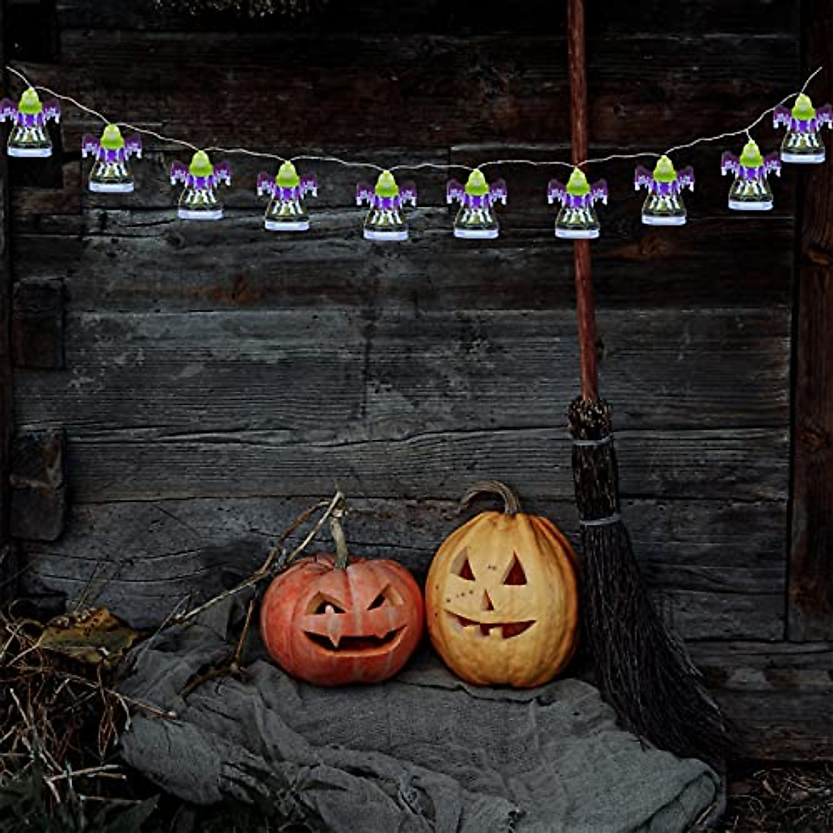 BESPORTBLE 2 Sets Halloween Fairy String Lights Decoration Ghost Skull Twinkle Garden Lights for Indoor Outdoor Home Yard Party Lamp