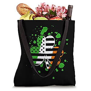St. Patrick`s Day Irish American Flag Cloverleaf Shamrock Tote Bag