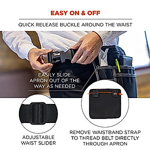 Ergodyne Arsenal 5716 Server Waist Apron Money Belt with Adjustable Buckle, Fits Handheld POS