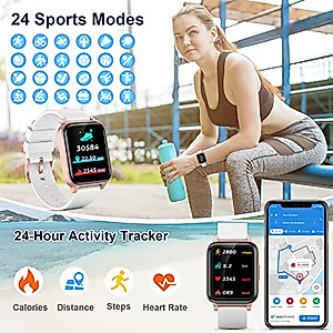 Smart Watch for Android Phones 1.69" Touch Screen Smart Watches for Women Men Nemheng Smartwatch Fitness Watches with Heart Rate Monitor Sleep Tracker Calorie Pedometer Sports Activity Fitness Tracker