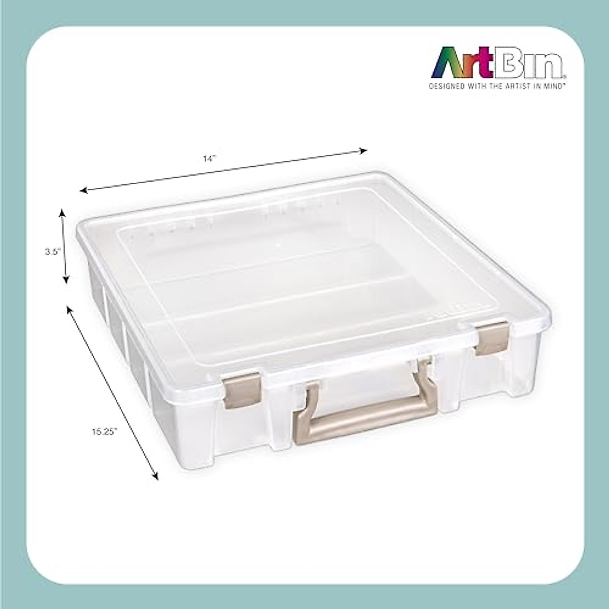 ArtBin 6955RK Super Satchel 1-Compartment Box, Art & Craft Organizer, 1-Pack, Translucent Blush