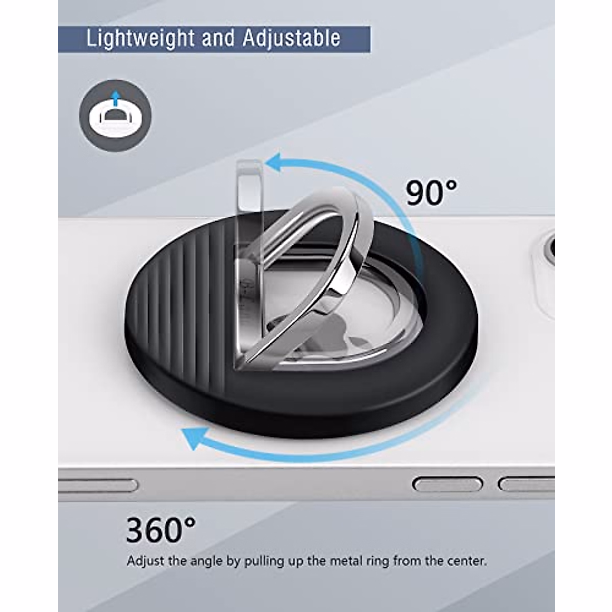 B-Land Magnetic Phone Ring Holder Compatible with MagSafe,Adjustable Finger Ring Grip, Removable for Wireless Charging,Only for iPhone 13, 13 Pro, 13 Mini, 13 Pro Max, 12, 12 Pro, 12 Mini,12 Pro Max