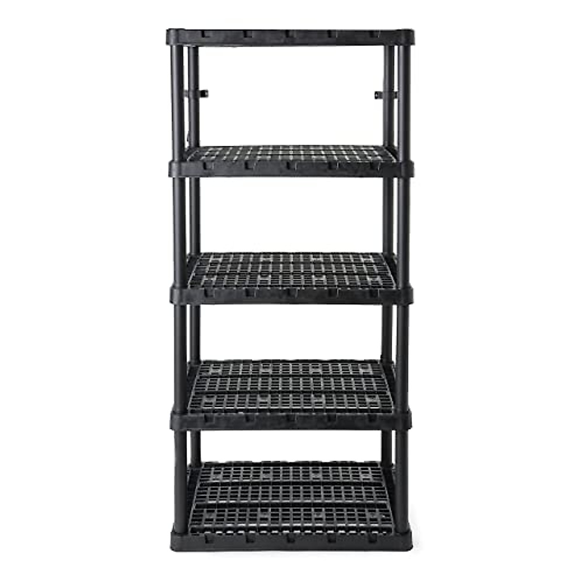 Gracious Living 5 Shelf Knect-A-Shelf Ventilated Extra Heavy Duty Storage Unit 24 x 36 x 72 Organizer System for Home, Garage, Basement & Laundry, Black