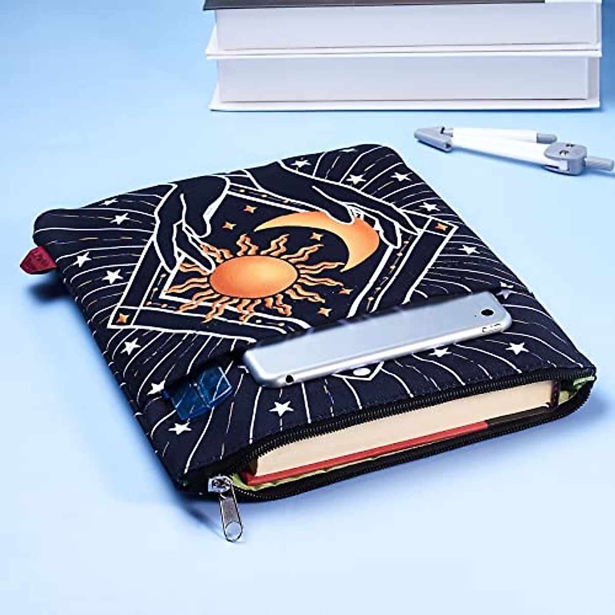 Astrology Book Sleeve with Zipper for Paperbacks, 11 X 8.5 Inch, Bookish Gift