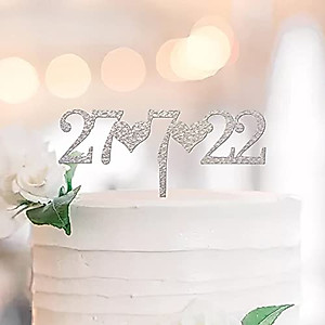 Date Engagement Wedding Caketopper Personalized Wedding Party Decorations Bridal Shower For Bride And Groom Engagement Gifts Silver