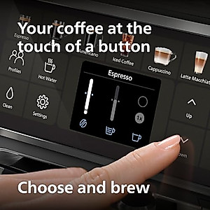 PHILIPS 4400 Series Fully Automatic Espresso Machine – 12 Hot & Iced Coffees, Quick-to-Clean LatteGo Milk System, SilentBrew, QuickStart, Ceramic Grinder, Black Chrome (EP4444/90)