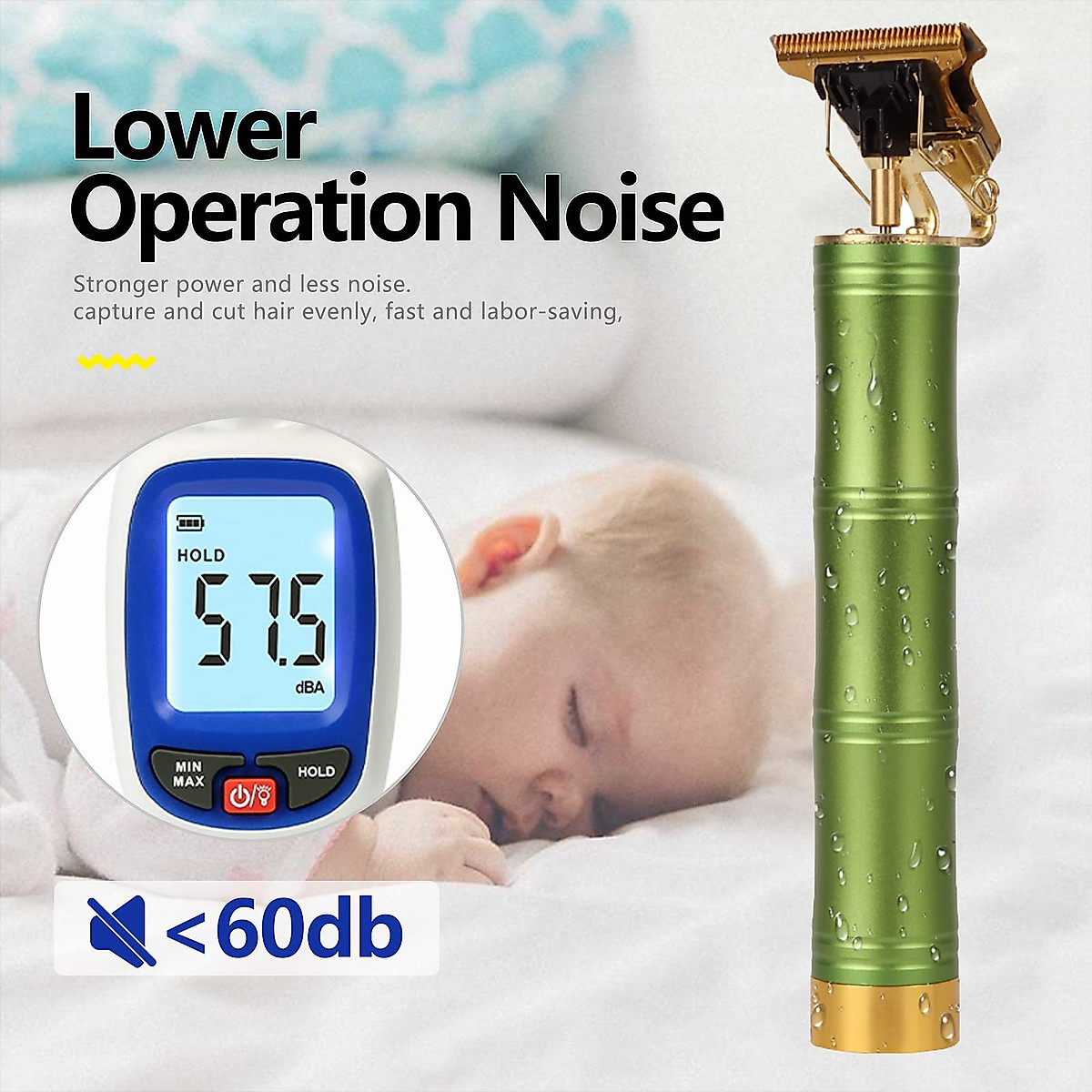 Mens Clipper Cordless Hair Clippers, Razor Electric Professional Beard Trimmer Grooming Shaving Machine Self Hair Cutting Haircut Trimmers Cutter，Green