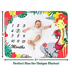 Baby Monthly Milestone Blanket Girl Boy - Baby Age Blanket - Baby Gift Blanket for Newborns – Month Blanket for Baby Pictures - Baby Calendar Blanket