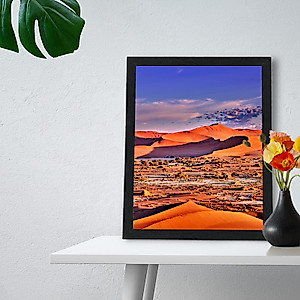 HUKONHEP 11x15 Black Picture Frames, Composite Wood Frame with Plexiglass, Horizontal and Vertical for Wall Mounting