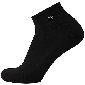 Calvin Klein Men's Socks - Cushioned Above Ankle Athletic Mini-Crew Socks (6 Pack), Size 7-12, Black