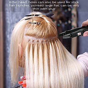 TopWigy Professional Hair Extensions Tool Hair Connector Fusion Heat Iron Connector Wand Temperature Adjustable Melting Tool with US Plug (Black B-tip)