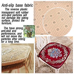 OITTO Memory Foam Chair Seat Cushion,Chair Pads & Cushions,European Style Floral U Shaped with Laces,Removable Slip-Resistant Zipper Covers,17 x 18 Washable for Indoor Living Room Kitchen,2 Pack