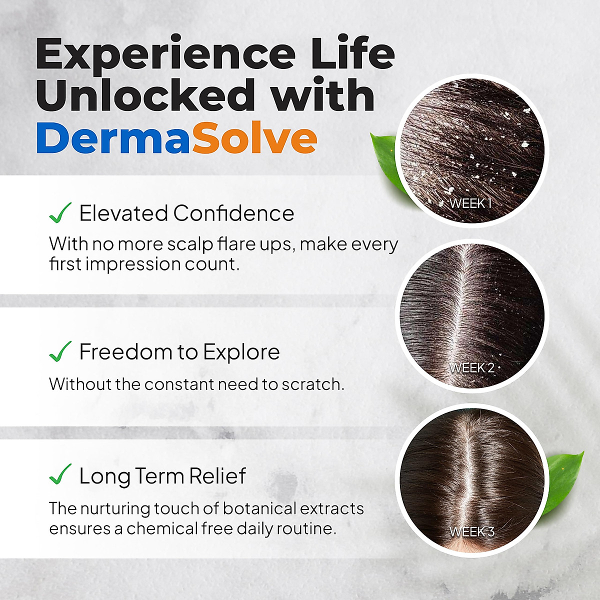 DermaSolve Scalp Psoriasis & Dandruff free Medicated Shampoo with Conditioner, Ultimate Seborrheic Dermatitis Treatment for Itchy, Flakey Scalp, Soothing & Moisturizing Relief