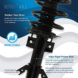 Detroit Axle - FWD Front Struts Sway Bars for 2013-2018 Ford Fusion Complete 2 Struts with Coil Spring 2 Sway Bar Links 2014 2015 2016 2017 Replacement Quick Install Ready Struts Shocks Assembly