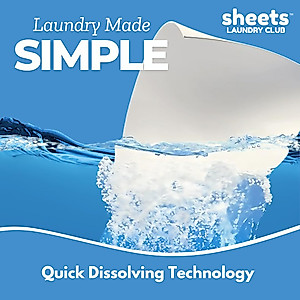 Sheets Laundry Club Laundry Detergent Sheets, 50 Pack (Up to 100 Loads) - Fresh Linen - New Liquidless Technology, Travel Essential Cleaning Supplies