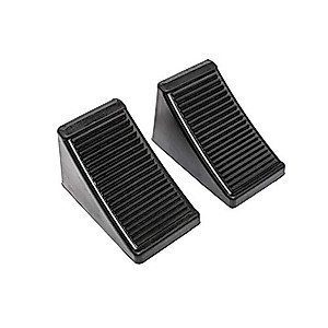 MaxxHaul 50011 Rubber Wheel Chock with Eyelet (6-1/2" x 3-3/4" x 4"), 2 Pack