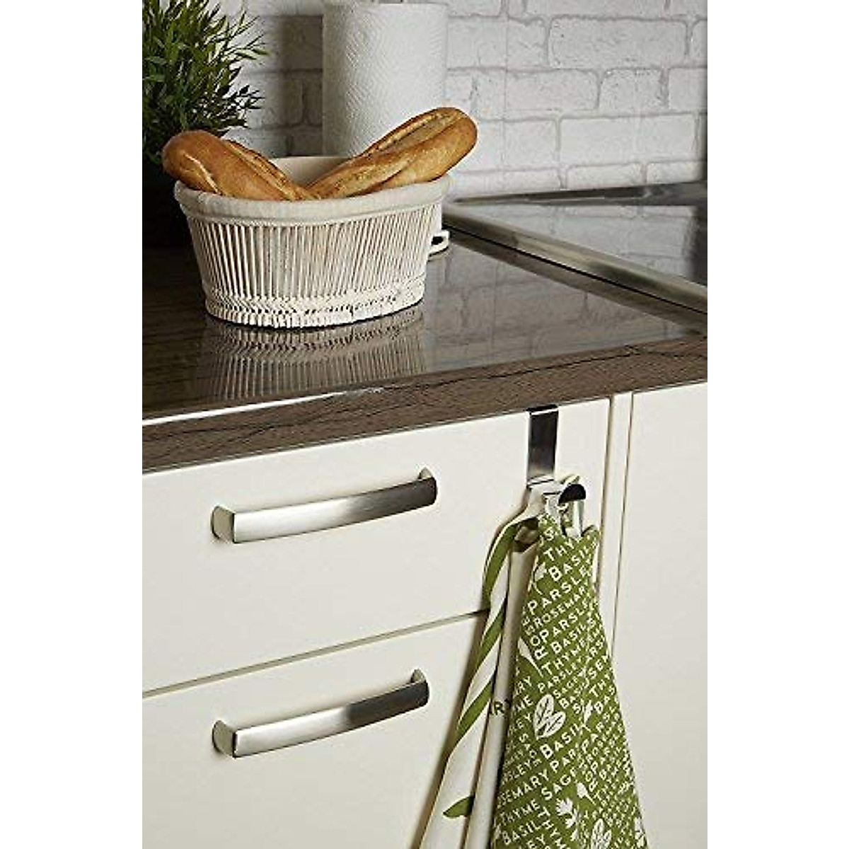 YourGift 10 Pack Over The Door Hooks Stainless Steel Z Hooks Cupboard Hooks Wall Cabinet Hooks Z Shaped Hanging Hooks for Kitchen, Bathroom, Bedroom and Office