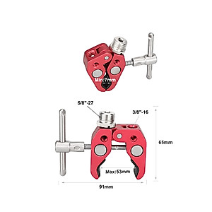 SZRIG Clamp Crab Pliers Clip with 5/8"-20 Thread Adapter for Microphone Mount