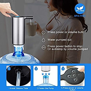 Auto Bottled Water Pump with Volume Control Wireless Water Dispenser Rechargeable Gallon Water Bottle Jug Dispenser Pump