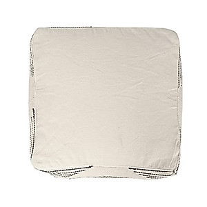 · REDEARTH · UNSTUFFED Pouf Ottoman Cover Textured Boho Storage Square Home Decor Poof Pouffe Space Saver Footrest for Living Room, Bedroom, Nursery, Kidsroom; 100% Cotton (20"x20"x20"; Black)