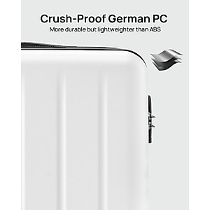 NINETYGO Hardside Scratch resistant Luggage, Spinner Suitcases Airline Approved with Wheels for Travel, Lightweight Luggage with TSA Lock (Solid White, Checked-22-Inch)