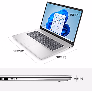 HP 2023 Newest Laptop, 17.3 Inch Display, Intel Core i3-1125G4 Processor, 12GB RAM, 256GB SSD, Intel UHD Graphics, Bluetooth, Webcam, Windows 11 Home in S Mode