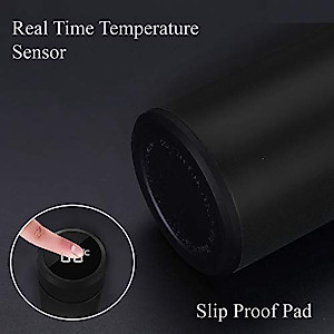 Ushopwedrop Travel Mugs Black Smart Drink Flasks Leakproof Thermos Cup Insulated Mug Vacuum Insulating Cup 304 Stainless Steel Flasks LED Touch Screen Temperature for Office (Black), L (UW-TMUS01)