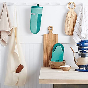 KitchenAid Beacon Two-Tone Oven Mitt 2-Pack Set, 5.75"x13", Aqua Sky