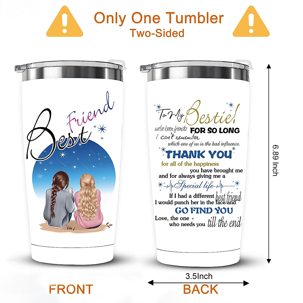 Bestie Gifts for Women, Happy Bestie Birthday Gifts, Friend Gifts for Women 20oz Tumbler, Birthday Day Gifts for Friends Female, Birthday Gifts for Women Friendship, Work Teacher Bestie Gifts Cup