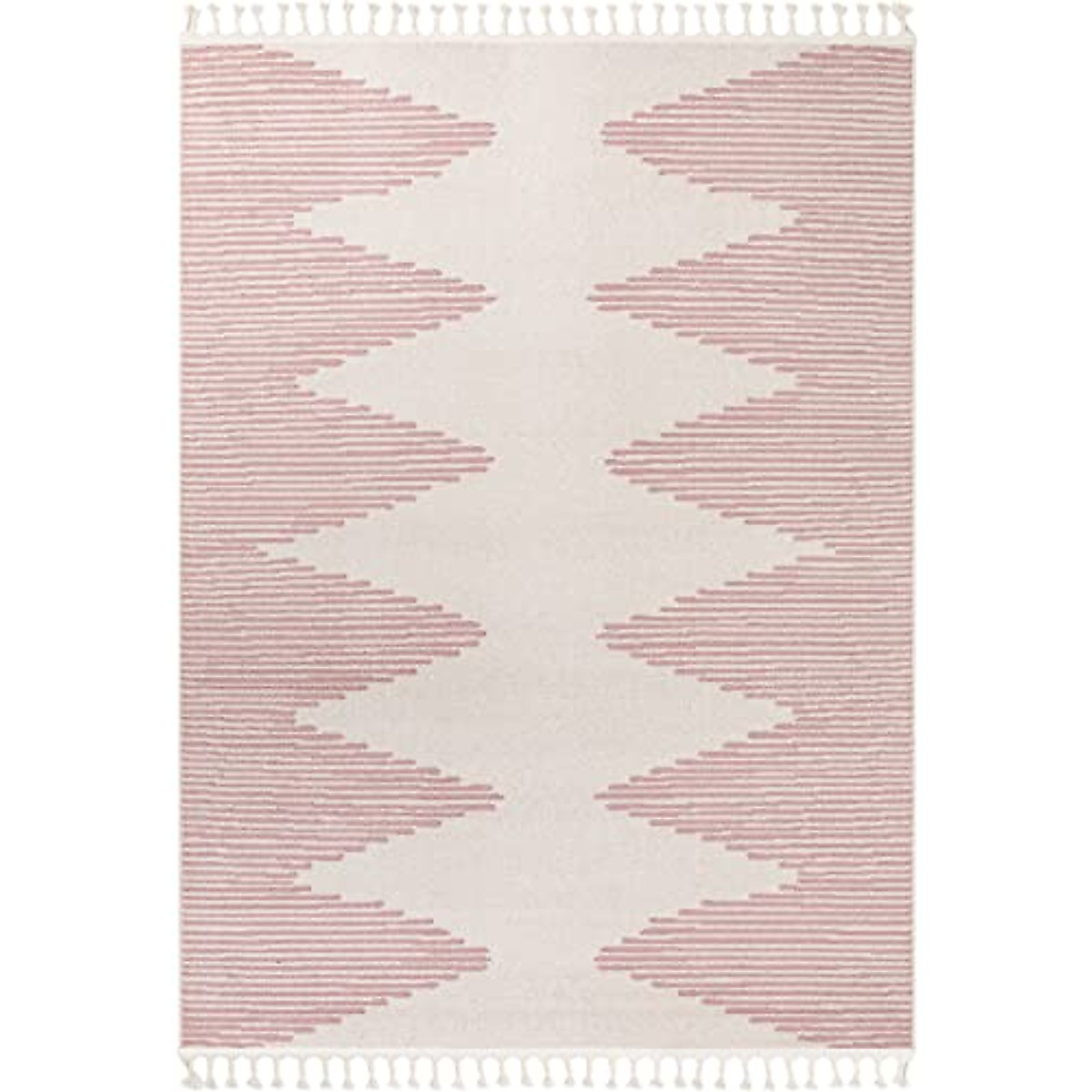 Well Woven Zella Blush Tribal Diamond Medallion Area Rug (5'3" x 7'3")