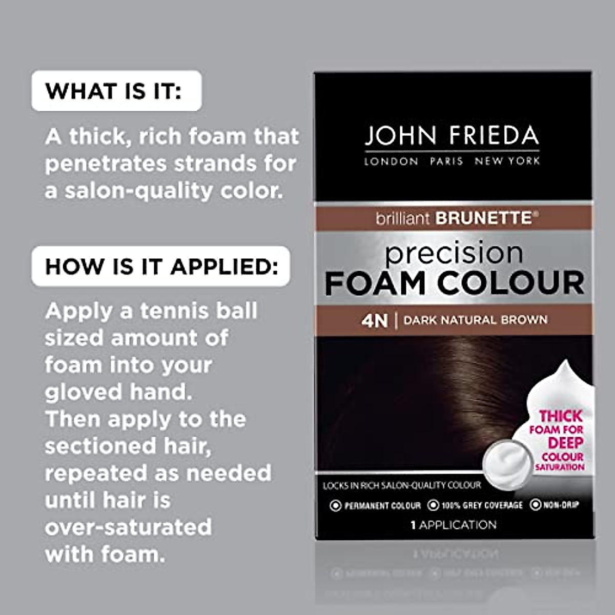 John Frieda Precision Foam Colour, Dark Natural Brown 4N