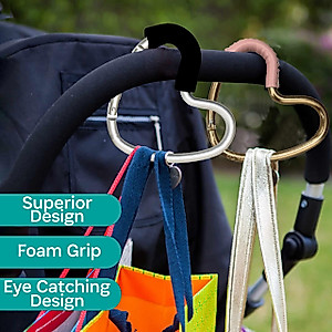 BUGGY HEART HOOK by BUGGYGEAR - The Perfect Way to Carry Your Baby Diaper Bag - Use The Hook on Your Stroller Handle Bars and Let The Hooks Do The Work - Hook Your Bags, Purse and Bottles