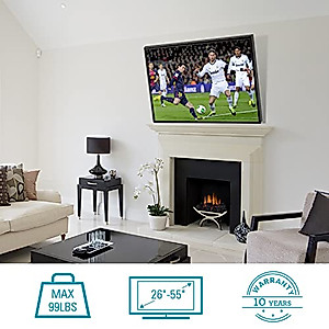 MOUNTUP Tilting TV Wall Mount TV Bracket for Most 26-55 Inch LED LCD OLED Flat/Curved TVs, Low Profile TV Mount Save Spacing - Fits 12" to 16" Studs, Max VESA 400x400mm up to 99 LBS, MU0007