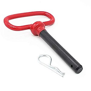 X-Haibei Head Tow Hitch Pin and Clip 1/2 x 3 5/8 inch for Lawn Mower Tractor RV Trailer Truck ATV, Red Handle, 1 Pack