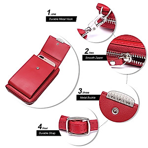 KUKOO Small Crossbody Bag Cell Phone Purse Wallet with Credit Card Slots for Women