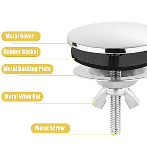 Sink Hole Covers, 2 Inch Stainless Steel Kitchen Sink Tap Hole Cover Good Sealing Sink Tap Hole Plug Faucet Hole Cover for Leakage Prevention (Silver)