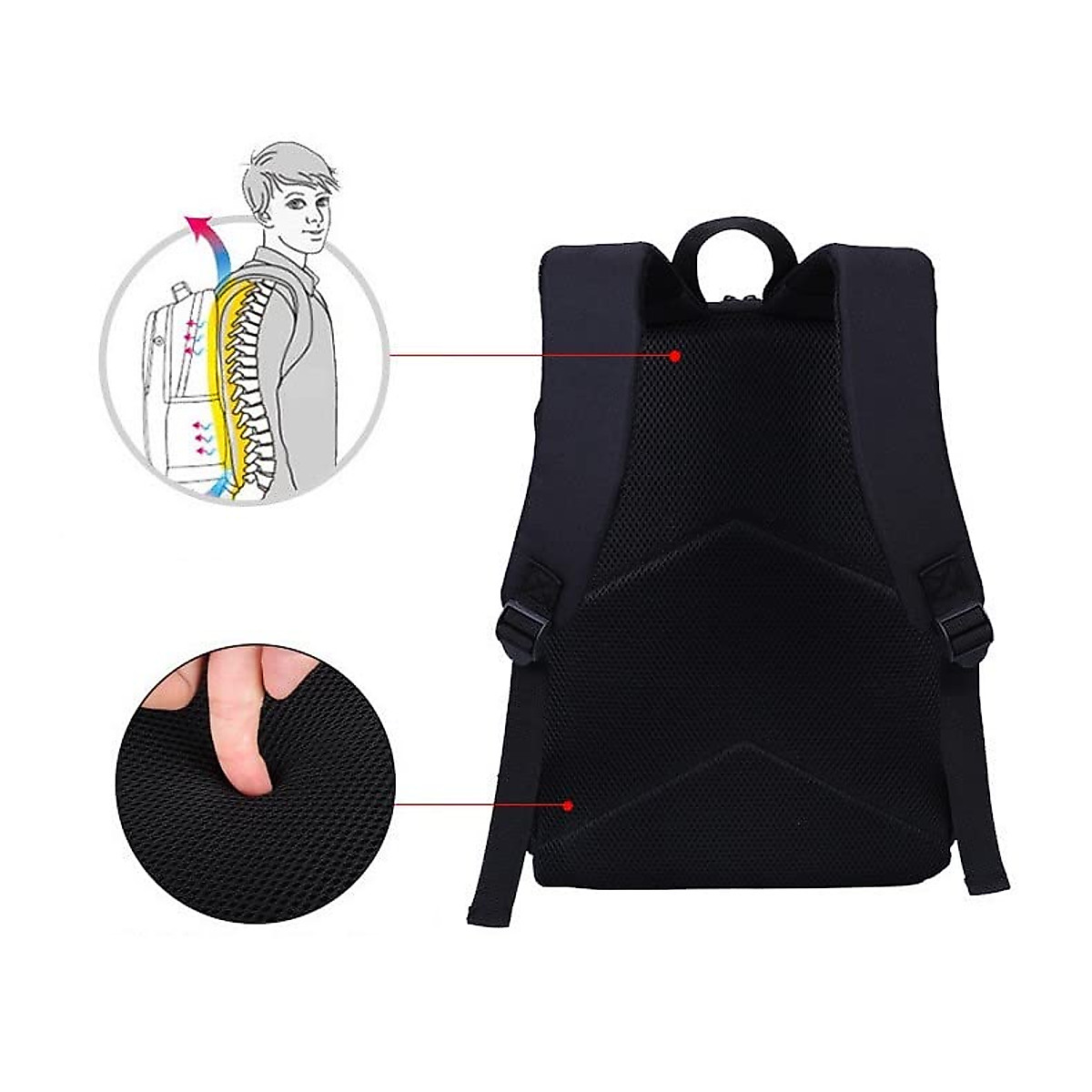 Homruis Fashion Backpack And Inclined Shoulder Bag Laptop Backpack Cute Cartoon Backpack For Women Men