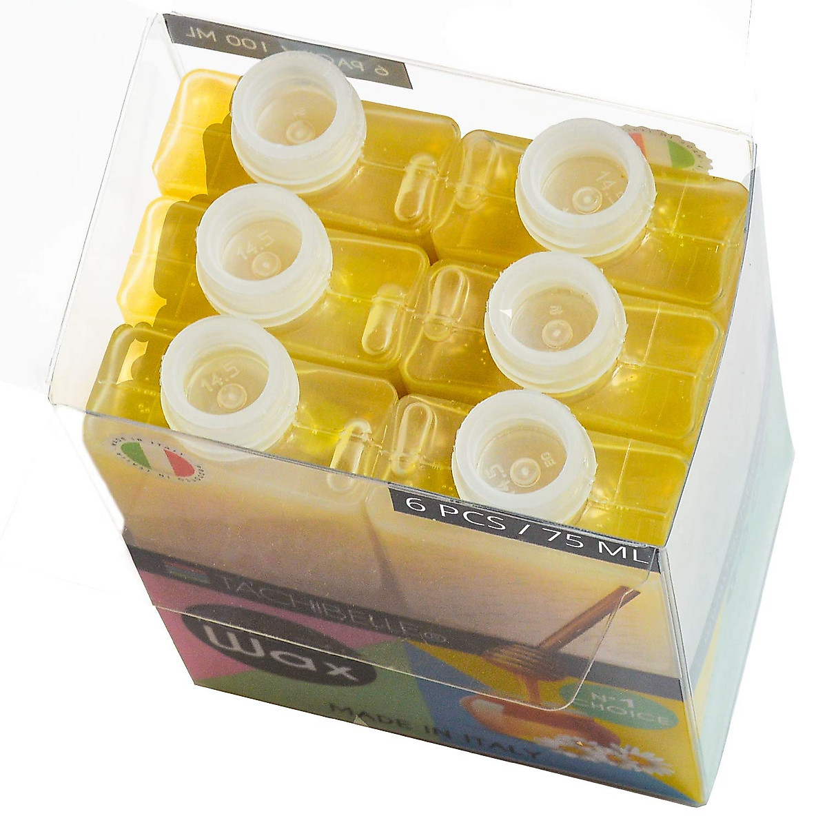 Tachibelle Depilatory Rollon Wax Sweet Honey 75 ml Original Large Refill Wax Professional Hair Removal Made in Italy 6 PACK (75 mL, 6)